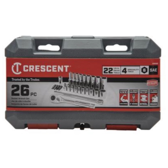 Crescent | Office | Crescent 26 Piece Socket Wrench Set 4 Drive Sae ...
